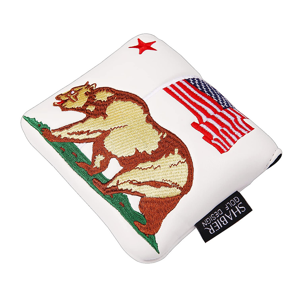 Golf large mallet headcover for Taylormade MySpider X Putter, MySpider Tour putter (Brown bear)