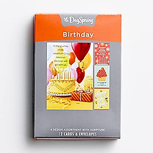 DaySpring - Birthday - Celebrating You - 12 Boxed Cards (60939),Yellow