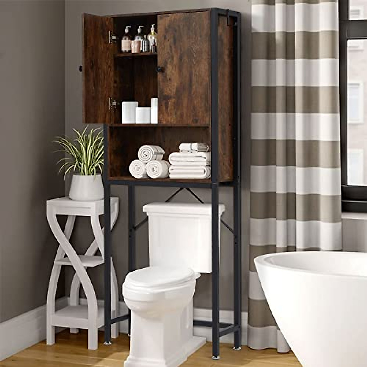 HLXZN Over The Toilet Storage Cabinet - Bathroom Space Saving Storage Organizer Cabinet, Bathroom Organizer Shelf, Toilet Storage Rack