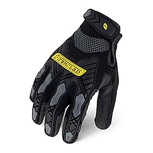 Ironclad Command Impact Work Gloves; Touch Screen Gloves Conductive Palm and Fingers, Impact Protection, Machine Washable, Sized S, M, L, XL, XXL (1 Pair) (Large, Black)