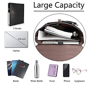 ESTARER Women PU Backpack 15.6inch Laptop Vintage College School Rucksack Bag