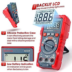 AstroAI 33D DC Current Digital Multimeter and New TRMS 2000 Counts AC/DC Current Voltage Resistance Capacitance Continuity Meter