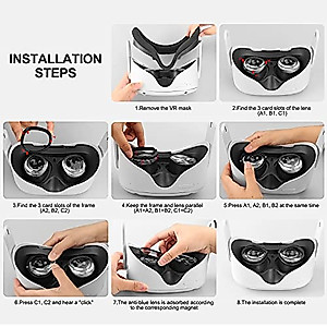 Esimen Glasses Accessories Compatible for Meta Quest 2 Blue Light Filter Frame, Magnetic Eyeglass Frame Compatible for Oculus Quest 2/Oculus Quest Insertion Myopia Lens Frame (Black)