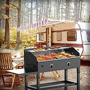 28 Inch Griddle Wind Guard/Wind Screen and Griddle Warming Rack for Blackstone 28 Inch Griddle, Griddle Accessories Kit for Blackstone (For 28")