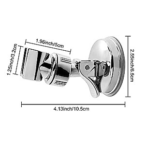 Shower Head Holder Suction Cup Shower Head Holder, Adjustable Height Wall Mount Shower Wand Holder Bracket ABS, Removable Handheld Shower Head Holder Silver (2 Pack)