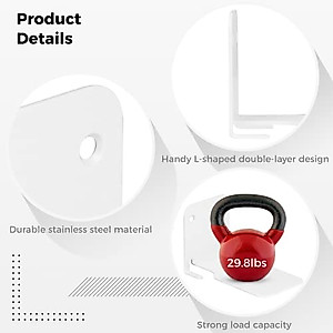 TIMCORR 4Pcs Invisible Floating Bookshelves: Wall-Mounted Floating Book Organizers, Heavy-Duty Metal Book Storage Holders, Multi-Purpose Wall Ledge Shelves for Bedroom, Living Room, Office