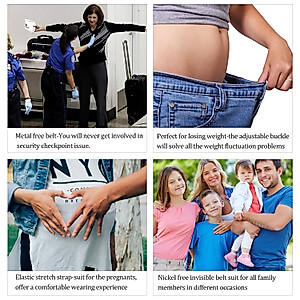 JASGOOD No Show Invisible Women Belt Elastic Stretch Adjustable No Show Web Belt (Suit for US size 0-14, Black)