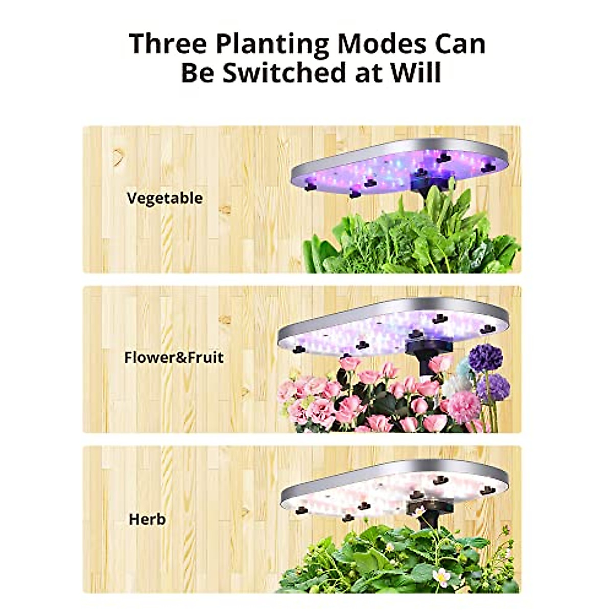 JustSmart WiFi 12 Pods Hydroponics Growing System with APP Controlled, Indoor Garden Up to 30" with 30W 120 LED Grow Light, Silent Pump System, Automatic Timer for Home Kitchen Gardening, GS1 Basic
