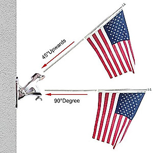 Uelfbaby Flag Pole Holder Bracket with Drainage Design, 304 Stainless Steel Heavy Duty Flag Pole Bracket Mounting Bracket 2 Positions for 1 inch Flag Pole Wall Flag Mount House & Estate