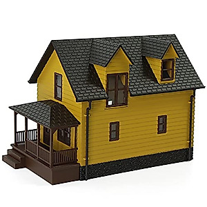 N Scale Model Building 1:160 Residential Modern House Assembled Architectural for Model Train Layout Diorama JZN01 (Yellow)