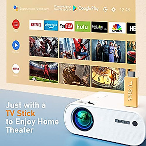 Projector, TOPTRO Projector with WiFi and Bluetooth, Full HD 7500 Lumen Support 1080P, Mini Projector with Carrying Case, Compatible with TV Stick, HDMI, SD, AV, VGA, USB, PS4, X-Box, iOS / Android
