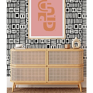 Black Pepper Paperie BPS4058 Traverse Peel & Stick Wallpaper, Black