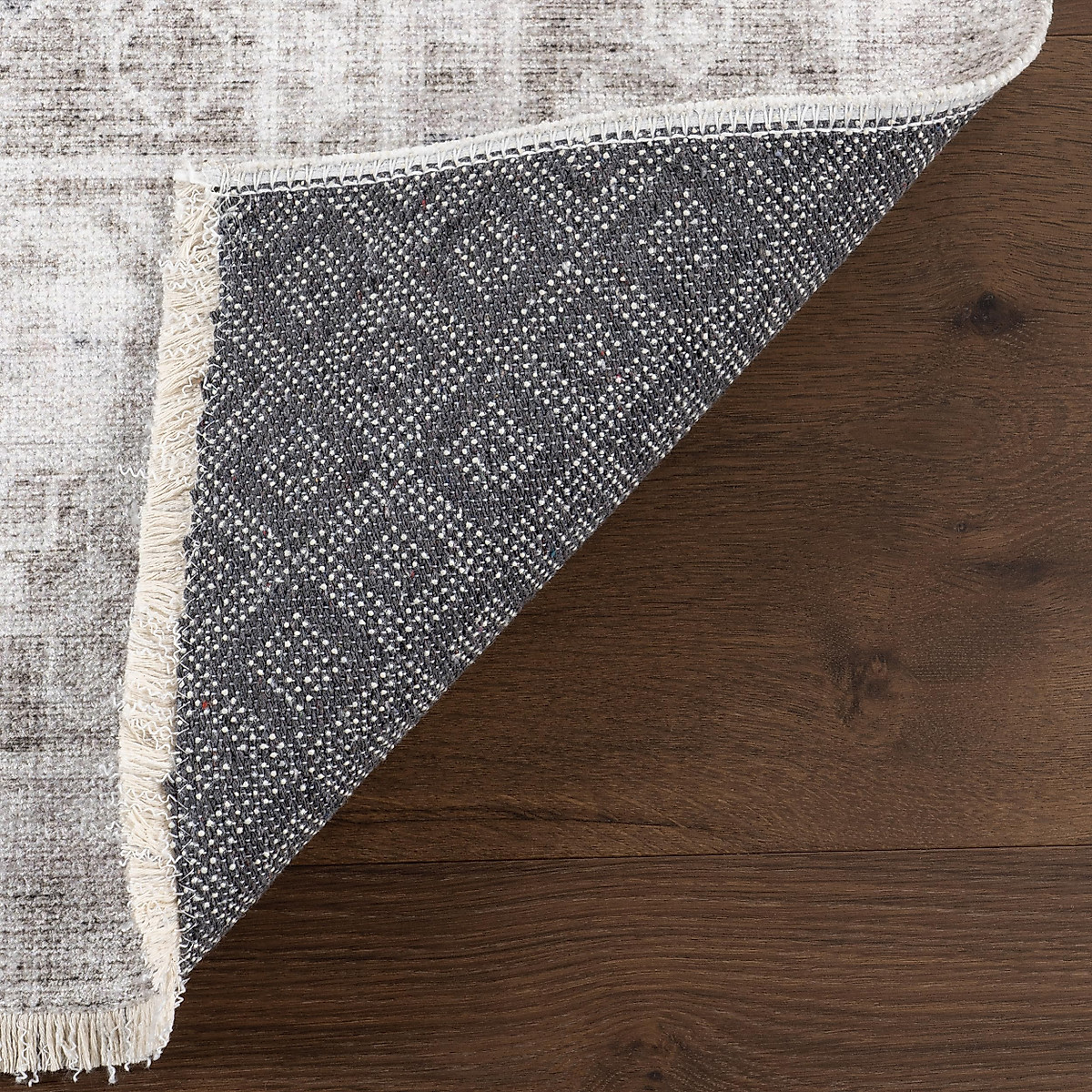 nuLOOM 8' x 10' SpinClean Machine Washable Stain-Resistant Area Rug Low Profile for Living Room, Bedroom, and Dining Room, Alexia Grey