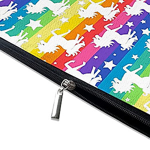 Givotin Cosmetic Bags for Women Cute Makeup Bag for Purse Canvas Travel Toiletry Bag Funny Zipper Pouch-Rainbow Unicorn Makeup Bags