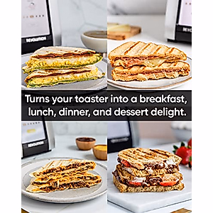 Revolution Panini Press accessory for toasters. Make grilled cheese, paninis, quesadillas and more in your toaster. Perfectly melts and crisps. Safe and easy to clean.