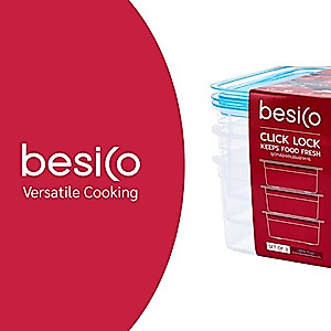 BESICO Airtight Food Containers Set with Lids, Reusable Meal Prep Containers for Freezer, Microwave & Dishwasher, BPA-Free Plastic Storage Containers with Lids, 3 Pack