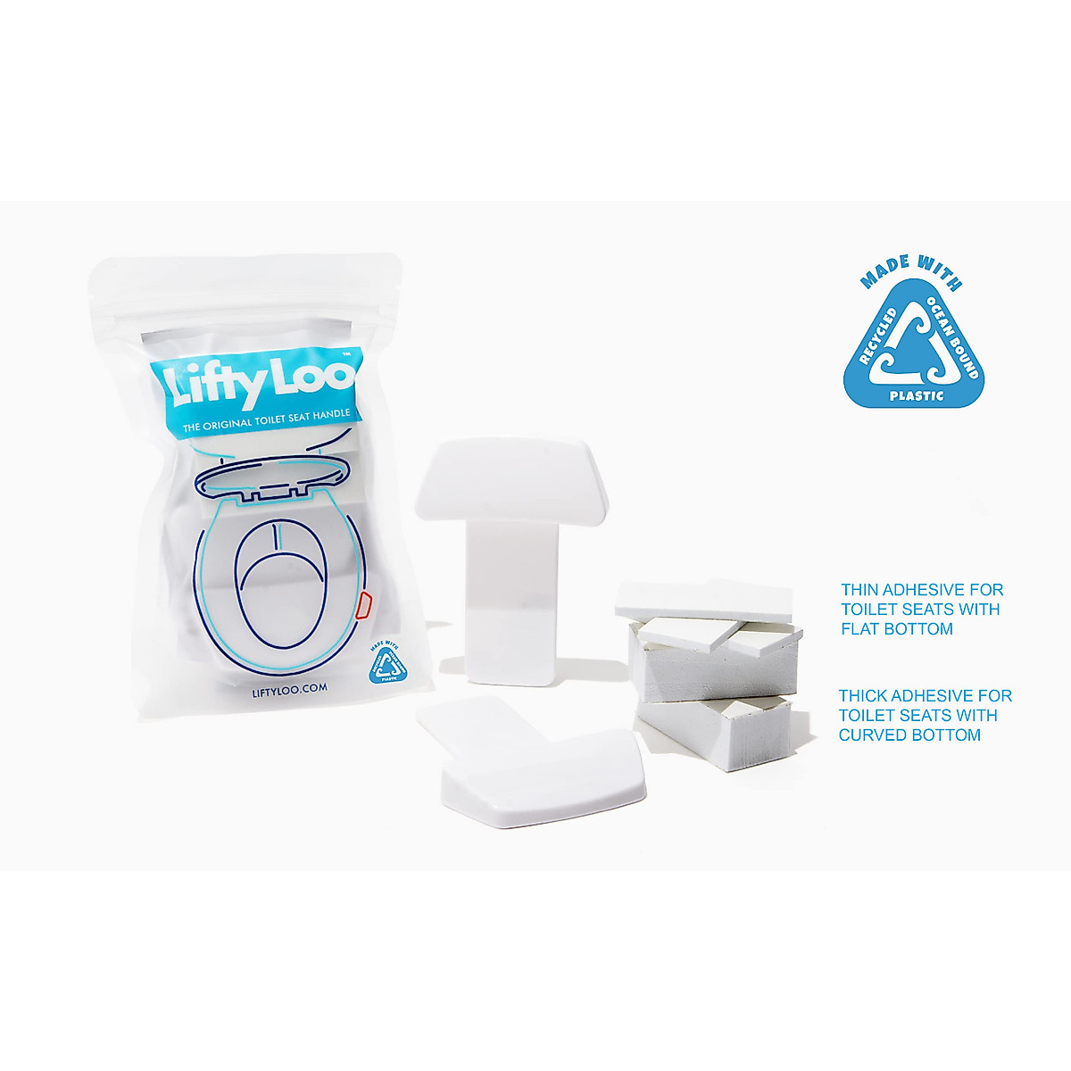 Lifty Loo Toilet Seat Handle - Lift More, Less Mess -Easy Application 2 Pack