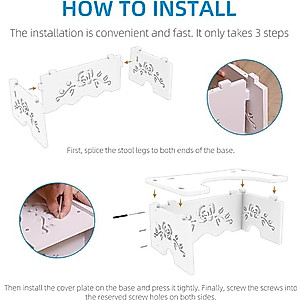Fanwer Squatting Toilet Stool - Poop Stool for Bathroom, Toilet Potty Stool, Wood-Plastic Composite, 7 Inch, Bathroom Stool for Adults, Elderly