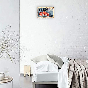 XYHX Iron Sheet Painting-Salmon Fish Rusty Metal Plate (1)(1)-Metal Tin Sign Retro Home Kitchen Office Garden Garage Wall Decor Tin Plaque 8x12inch zs