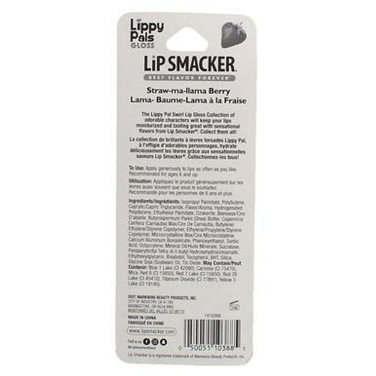 Lip Smacker Lippy Pals Swirls Llama, Flavored Moisturizing & Smoothing Soft Shine Lip Balm, Hydrating & Protecting Fun Tasty Glossy Finish, Cruelty-Free & Vegan - Straw-Ma-Llama Berry
