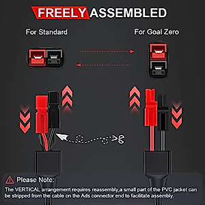 ELECTOP DC 8mm to 4X Adapter Connector Parallel Cable 14AWG Solar Charge Cable Compatible with Anderson XT60 DC 5.5mm DC 8mm Connector Port Adapter for Portable Power Station Solar Generator