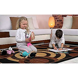 Antep Rugs Kashan King Collection Galaxy Geometric Polypropylene Indoor Area Rug (Black/Beige, 5' x 7')