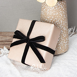 Ribbli Polyester Black Velvet Ribbon,3/8 Inch,10-Yard Spool,Use for Choker,Gift Wrapping,Floral Bouquets, Boutonnieres