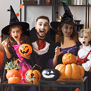 JUSTOTRY Witch Hat for Women - Halloween Women Costume Black Witches Hats with Dangle Fringe for Hallowee Decor Accessories Hocus Pocus Party Favor