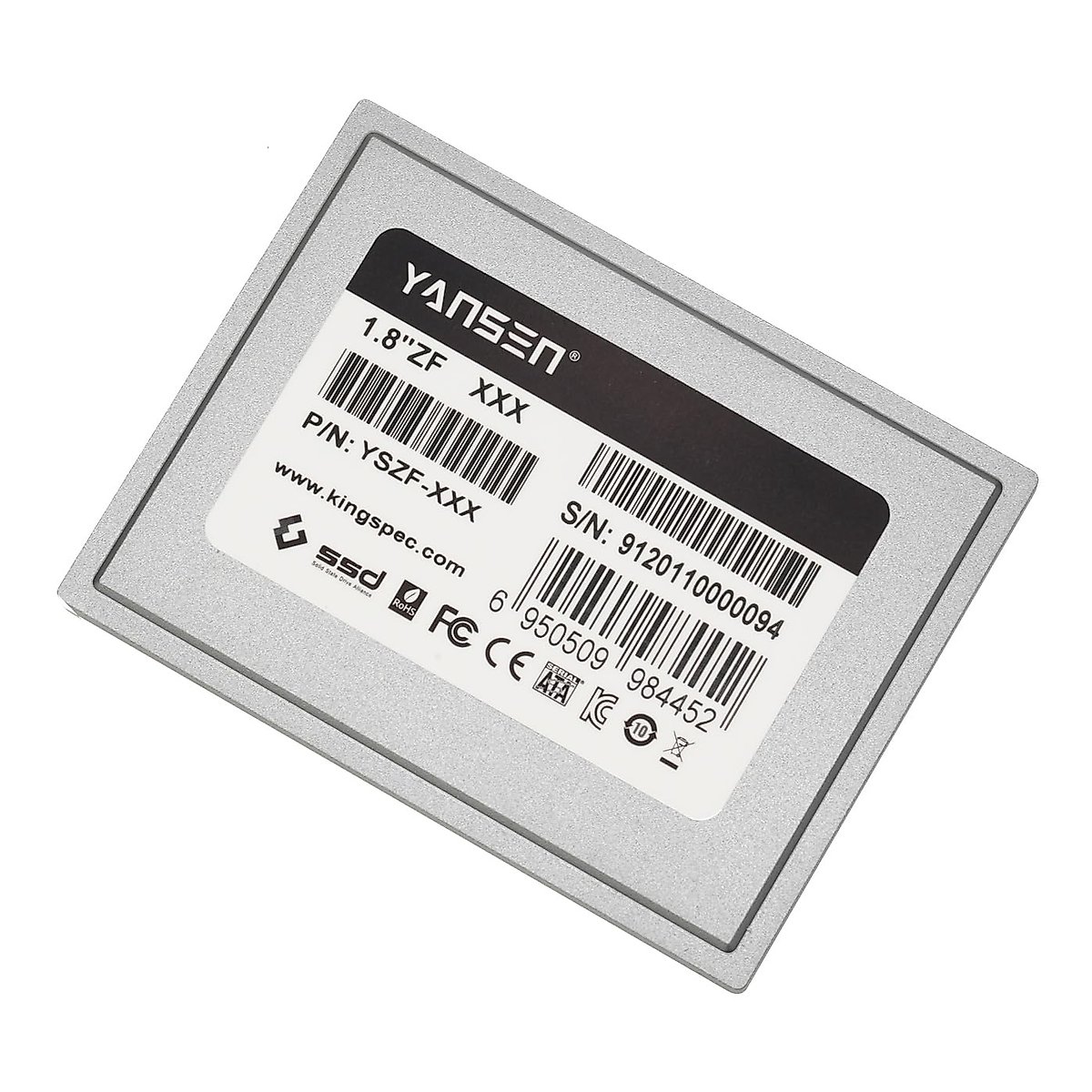 KingSpec Yansen 128GB 1.8" ZIF 40pin SSD Solid State Disk SM2236 Controller Compatible with Compact PC, Old Laptop and Media Player