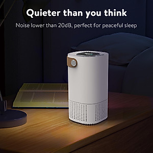 Mini Quiet Air Purifier - Portable and Cute Desk Air Purifier for Dorm, Office, Travel, Car, Classroom, Bedroom, White