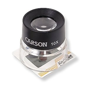 Carson LumiLoupe 10X Power Stand Magnifier (LL-10), Black/Clear