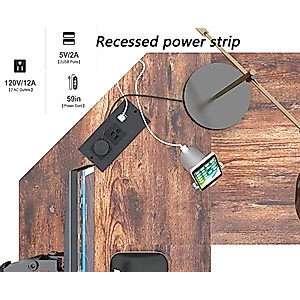 SZXKT L Shaped Desk with Power Outlets,66 inch Corner Computer Desk with Drawers,Gaming Desk Home Office Writing Study Table Reversible L Desk with Storage Shelves and Hooks(Rustic Brown)