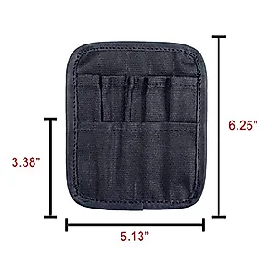 Hide & Drink, Waxed Canvas Belt Marker Pouch, Pocket Organizer, Pen Holder, Stationery Accessories, Handmade Includes 101 Year Warranty (Charcoal Black)