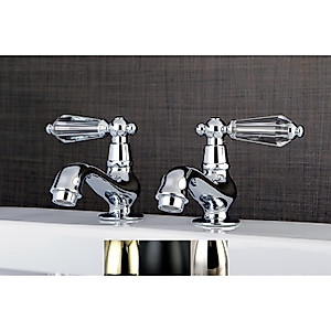 Kingston Brass Classic Basin Taps Crystal Handles Bathroom Faucet Polished Brass Brass Finish
