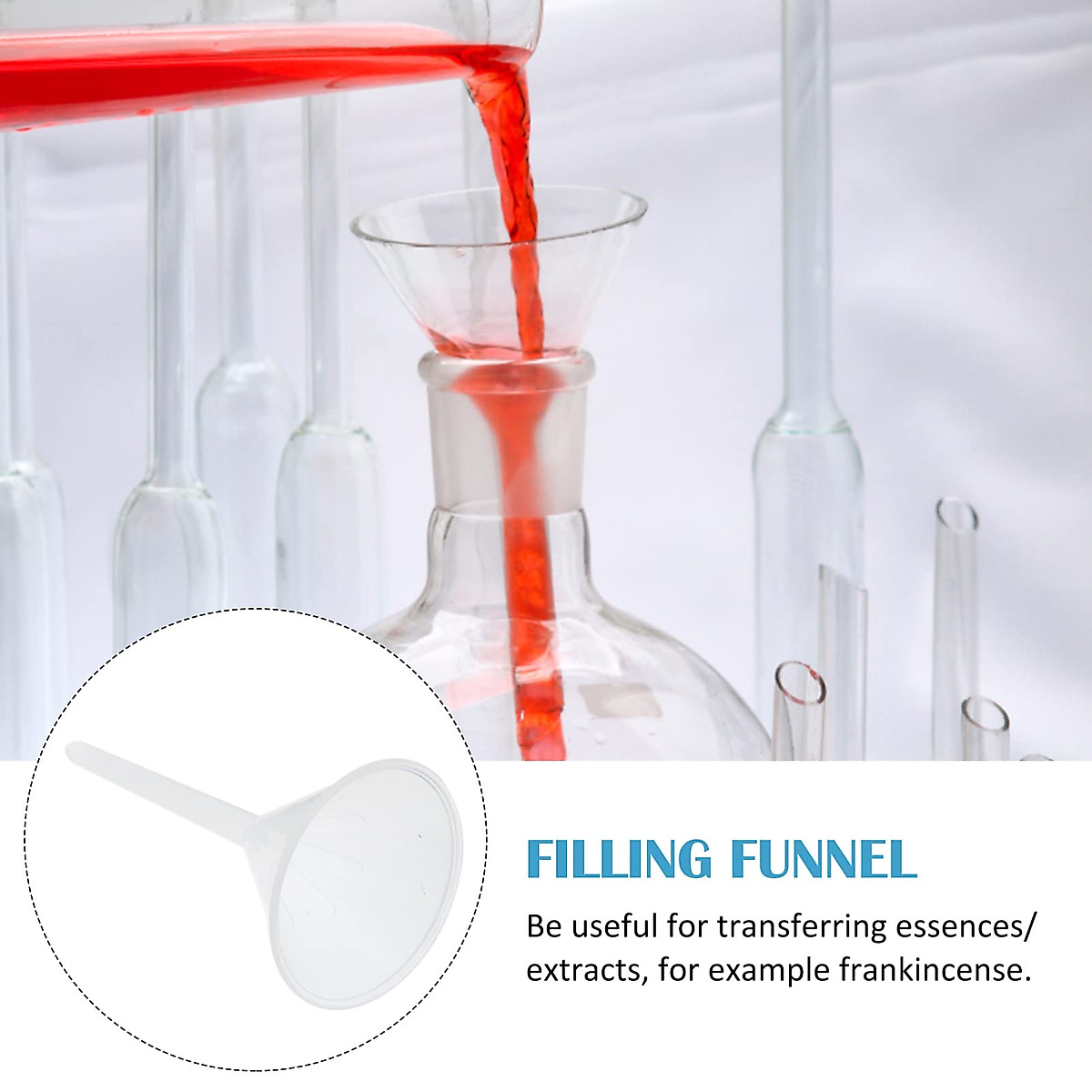 ULTECHNOVO 12pcs Clear Small Mm Perfume Filter Funnels Oils Bottle Cosmetics Funnel Ing Plastic Arts Essential Chemicals Lad Tool for Filling Crafts Laboratory Sub- Experiment