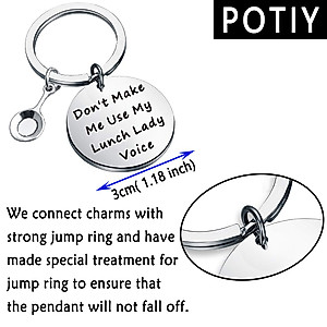 POTIY Lunch Lady Gift Cafeteria Worker Don't Make Me Use My Lunch Lady Voice Keychain Appreciation Gift for Canteen(Lunch)