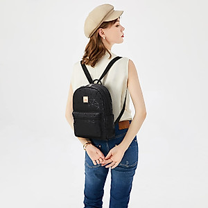 Cusangel Small Backpack For Women Black, Black Mini Backpack Purse for Women Girls, Small Backpack Purse, Daypack Shoulder Bag Woman Kids Trave