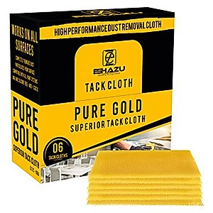 Eshazu Superior Tack Cloths (Box of 06) - Tack Rags for Woodworking and Painters Professional Grade - Removes Dust, Sanding Particles, Cleans Surfaces - Wax and Silicone Free, Anti-Static