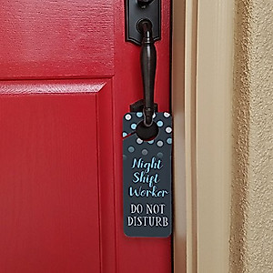 GRAPHICS & MORE Night Shift Worker Do Not Disturb Plastic Door Knob Hanger Sign