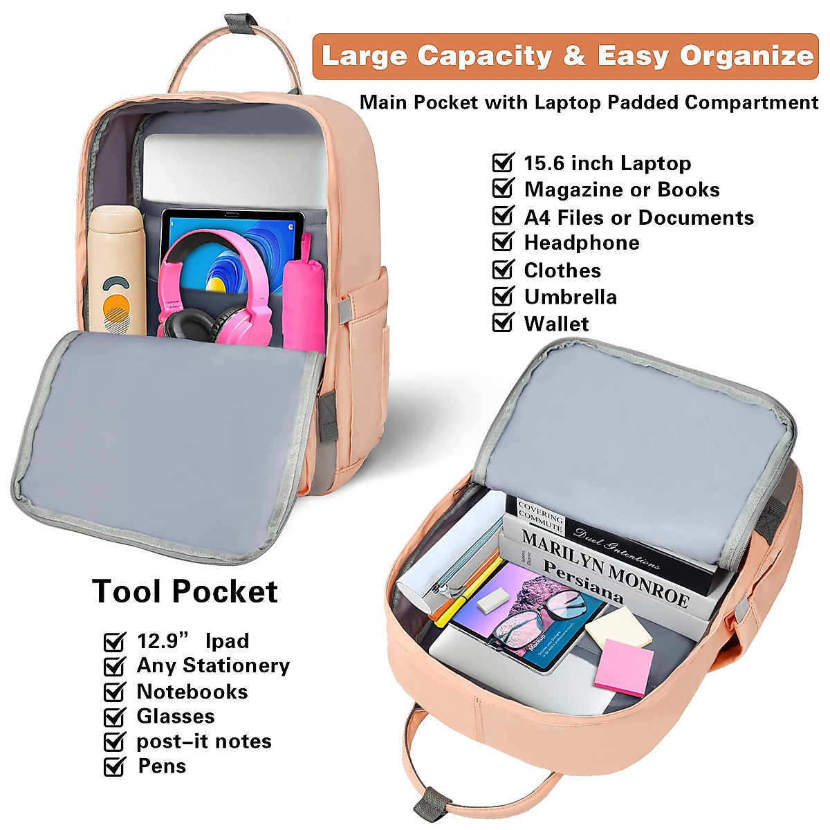 Kawaii Pin Display Backpack with Cute Pins - Cute Aesthetic Bookbag for Teen Girls & Elementary Middle School Girls