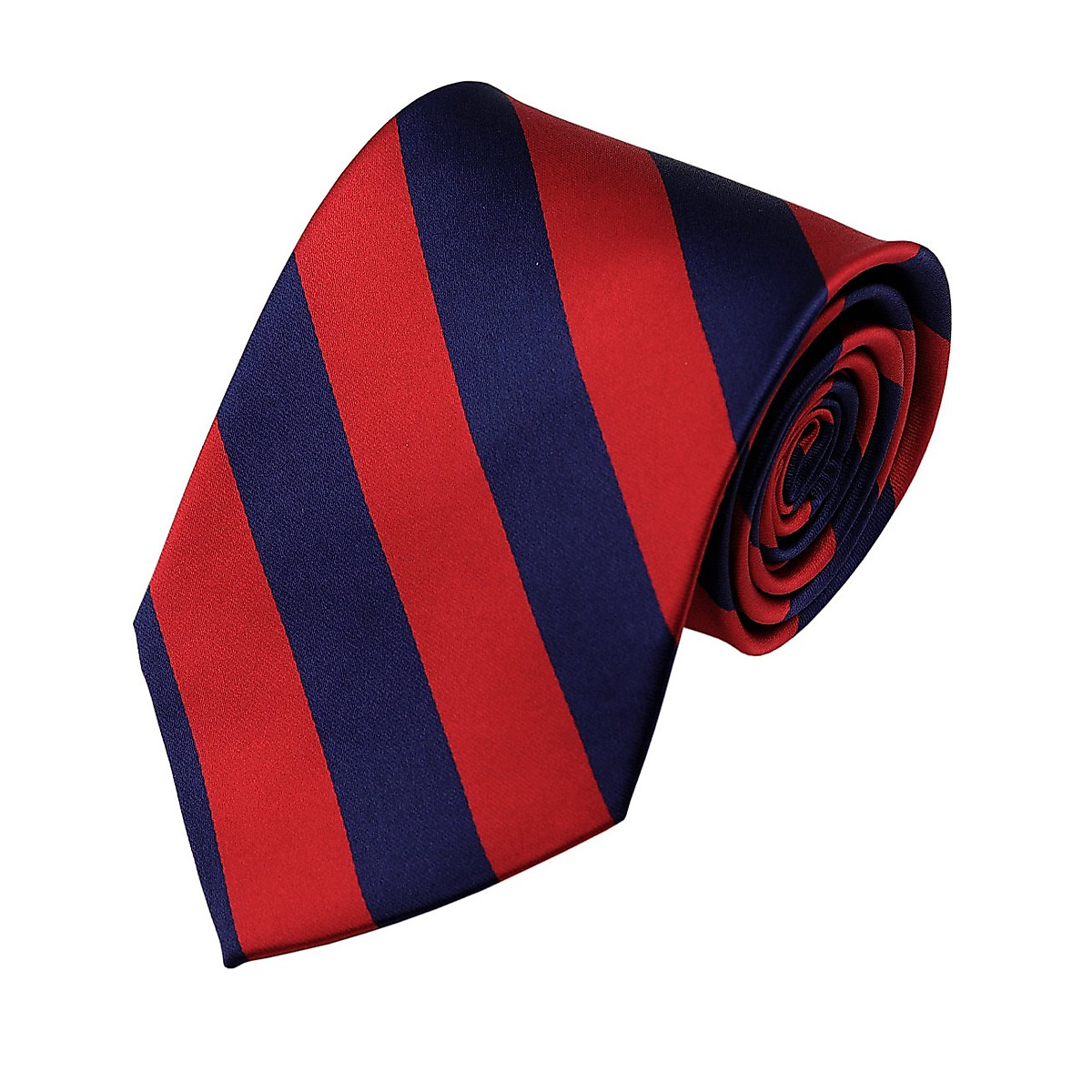 NYFASHION101 Men's 3.5" Regular College Stripe Woven Tie, DS Navy/Red