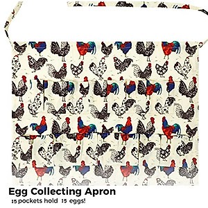 Homaisson Egg Apron, 15 Pockets Durable Canvas Egg Collecting Holding Apron Egg Gathering Apron for Chicken Duck Goose Eggs, Egg Carrier Canvas Apron for Housewife Farmhouse