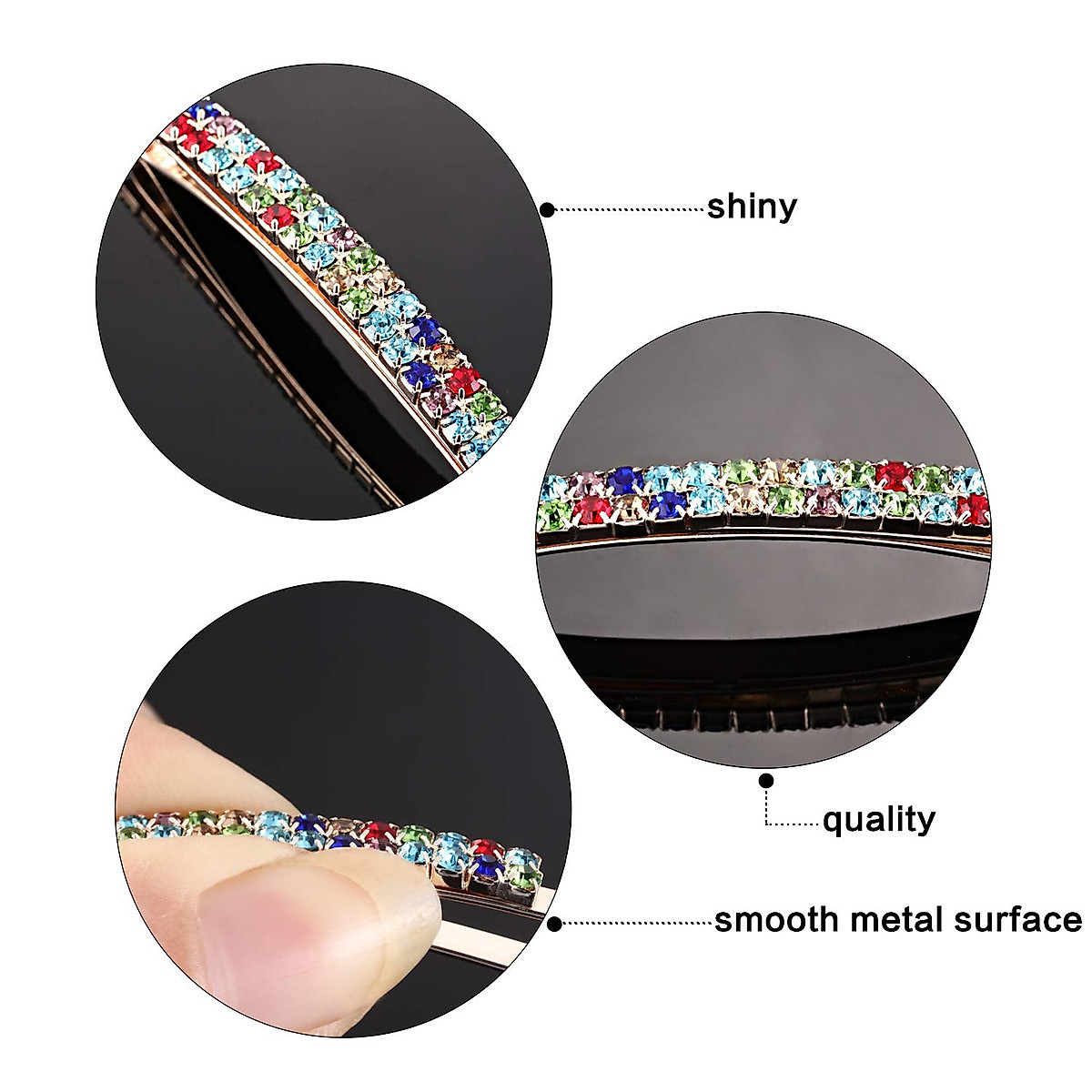 Yaomiao 16 Pieces Rhinestone Bobby Pins Double Row Decorative Fancy Hair Clips Hair Barrette Clip Diamond Crystal Hairpins for Women Bridal Wedding Accessories(Style A)