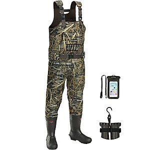 TIDEWE Chest Waders, Hunting Waders for Men Camo with 600G Insulation, Waterproof Cleated Neoprene Bootfoot Wader, Insulated Hunting & Fishing Waders (Size 7)