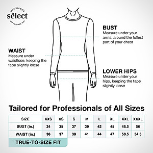 Lab Coat Srubs for Women – Uniform for Spa, Esthetician, Dental - Swan Collar (XL, Black)