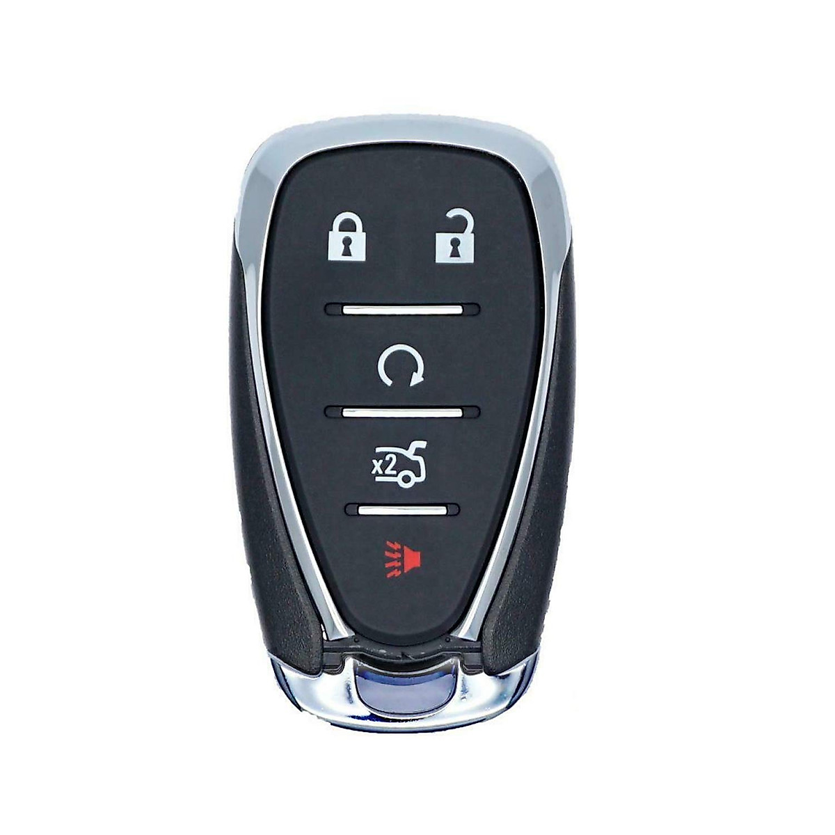 iJDMTOY Compatible with Chevy 2016-up Camaro Cruze, 2017-up Malibu Sonic, Carbon Fiber Hydrographic Printing Design Smart Key Fob Cover Shell w/Black Silicone Keypad Button Skin