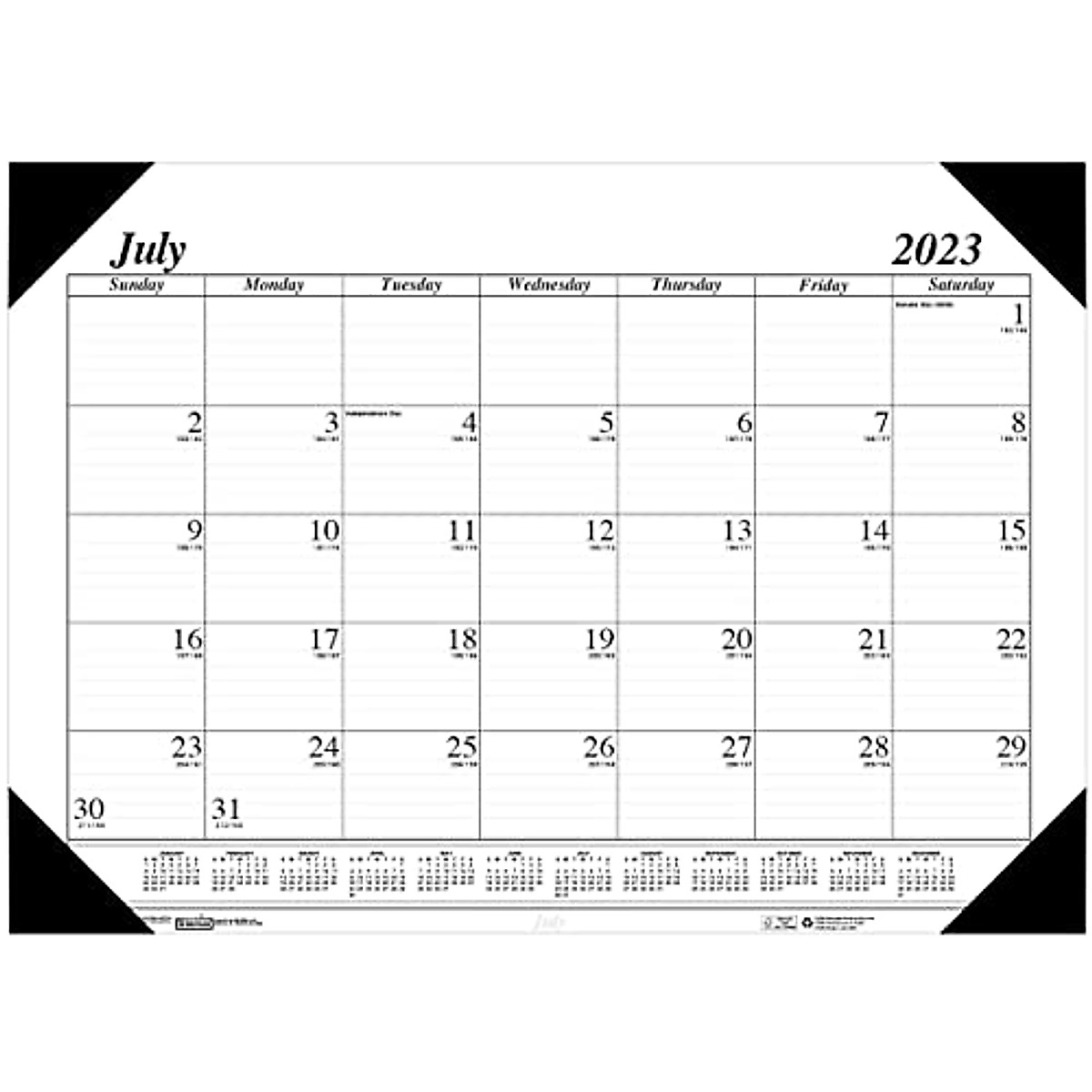 2022-2023 House of Doolittle 22-inch x 17-inch Academic Monthly Desk Pad Calendar, White/Black (HOD12502)
