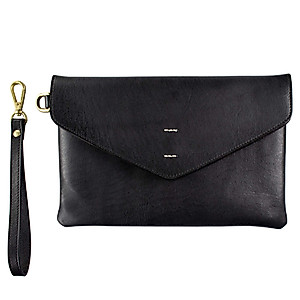 Ancicraft Wristlet for Women Leather Purse Wallet Envelope Clutch Handbags Black