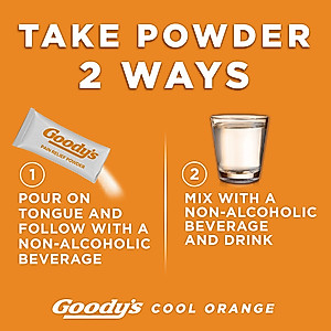 Goody's Pain Relief Powders, Extra Strength Headache Powder Cool Orange, 24 ct (Pack of 1)