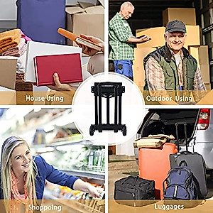 KEDSUM Folding Hand Truck, 290 lbs Heavy Duty Utility Cart with 4 Wheels Solid Construction, Portable Fold Up Dolly, Compact and Lightweight for Luggage, Personal, Travel, Moving and Office Use